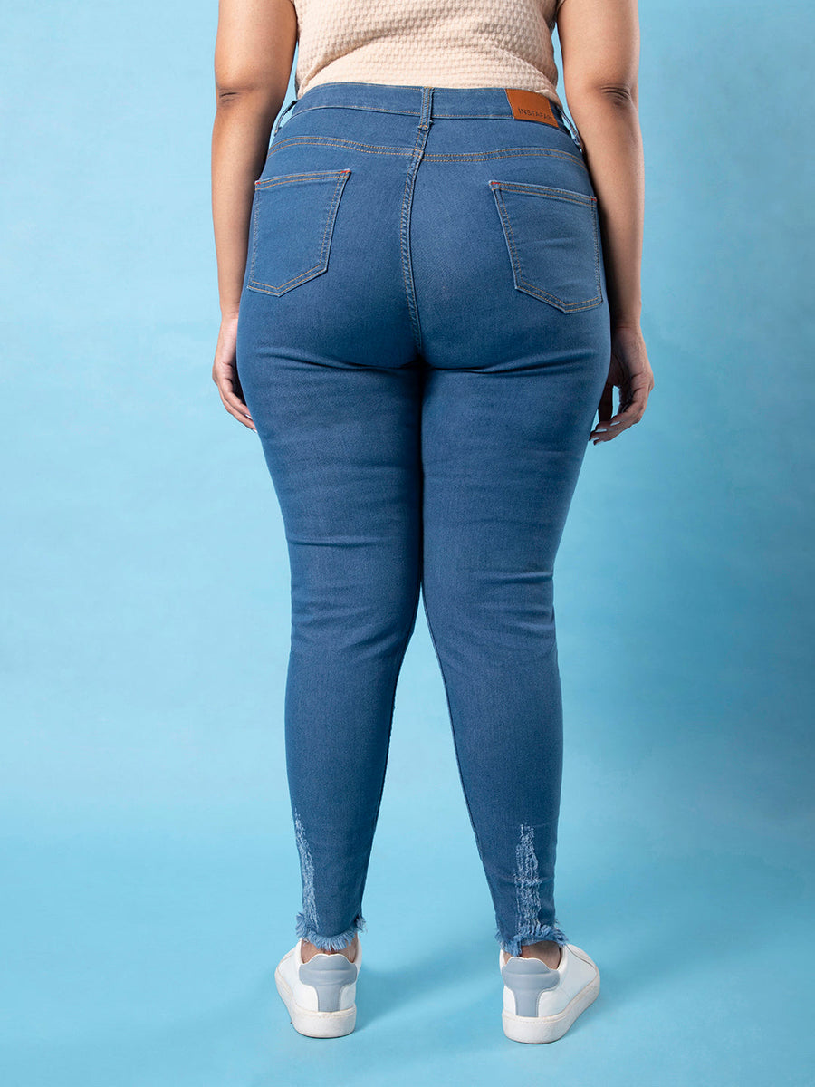 PLUS SIZE WOMEN STYLISH CASUAL BLUE JEANS – Plus Size Clothing Online ...
